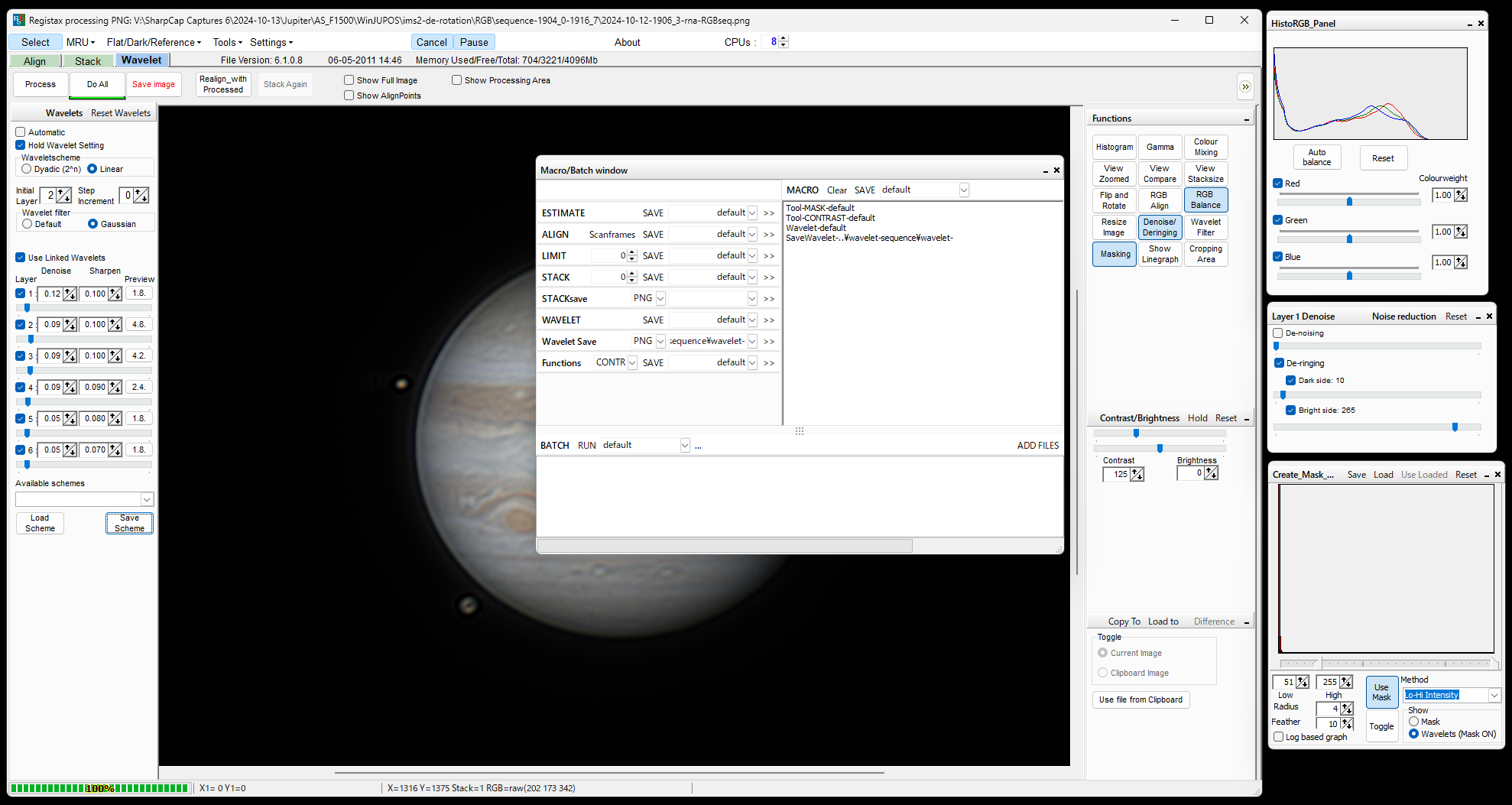 WinJUPOS のタイムラプス動画作成支援機能 'Save image sequence' 機能について - Deep Sky Memories